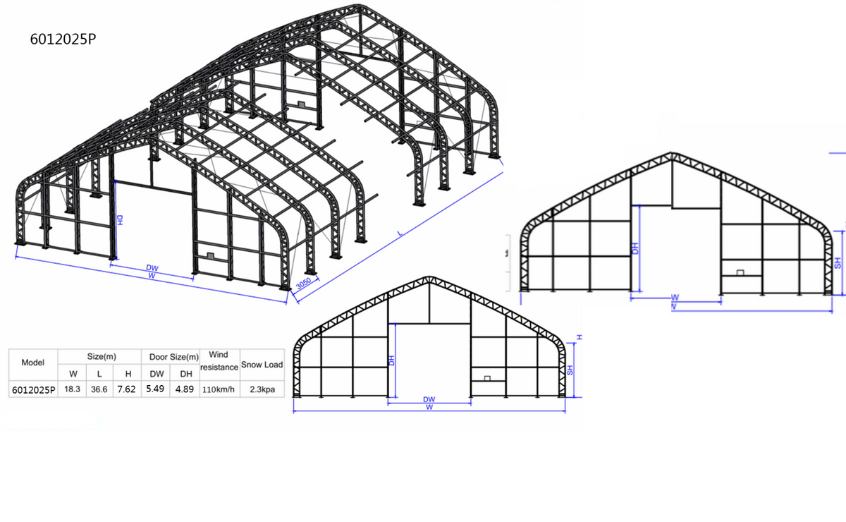 60-120-25 DOUBLE TRUSSED STORAGE TENT – Brian Scott Engineering